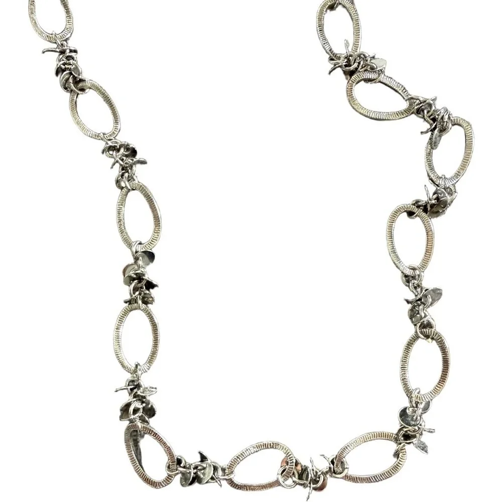 Lia Sophia | Jewelry | Lia Sophia Circle Chain Long Necklace Silver ...
